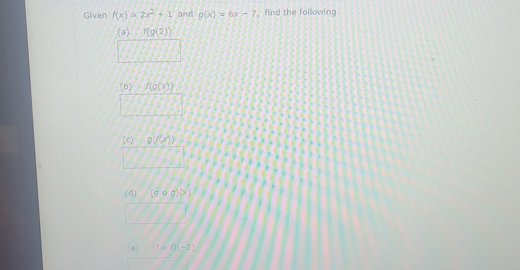 Solved Consider the following functions. | Chegg.com