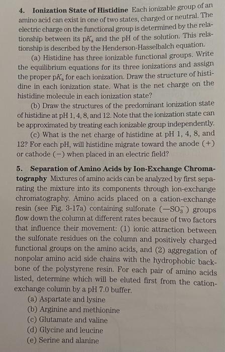Solved 4. Ionization State of Histidine Each ionizable group | Chegg.com