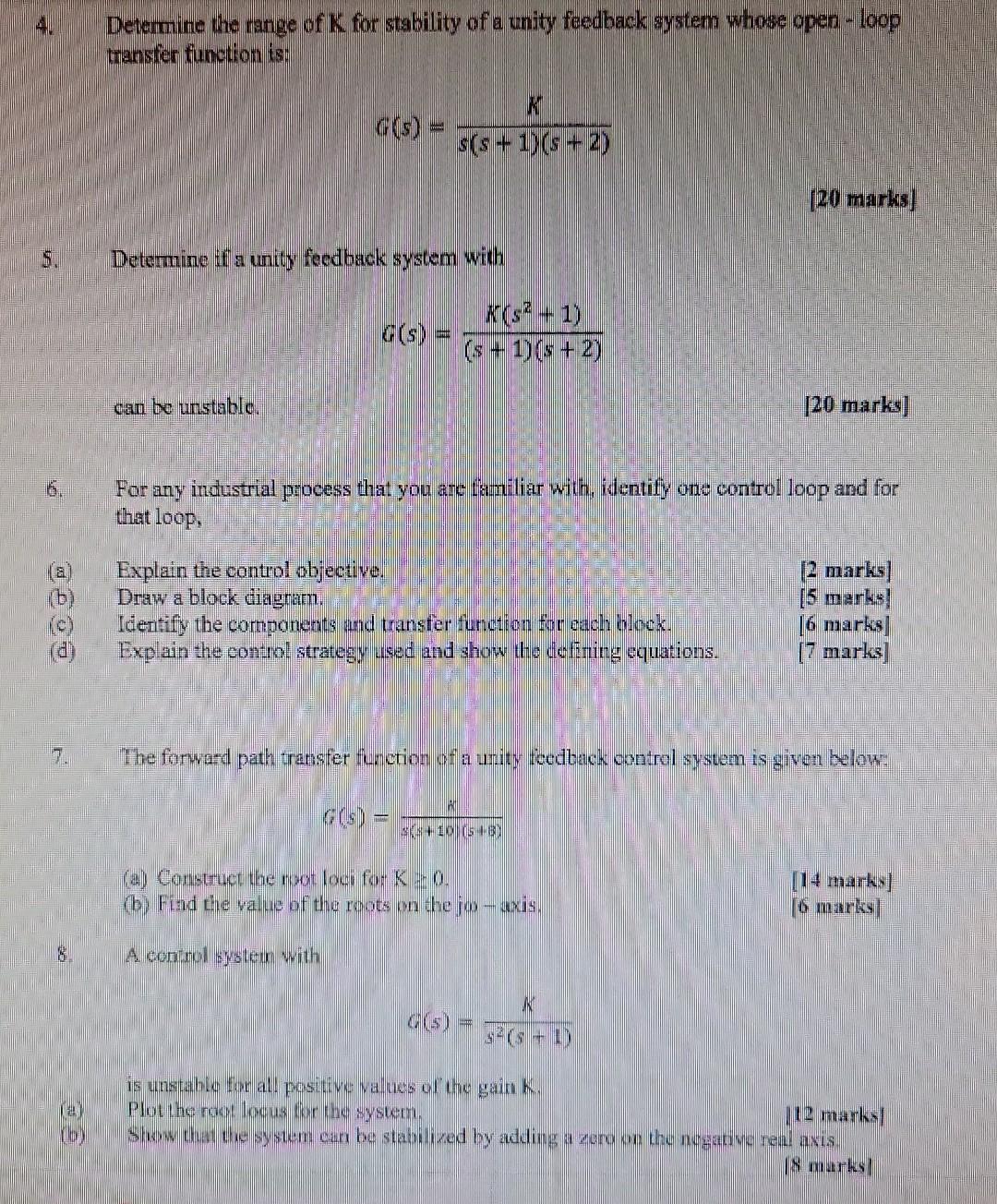 Solved 4. Determine the range of K for stability of a unity | Chegg.com