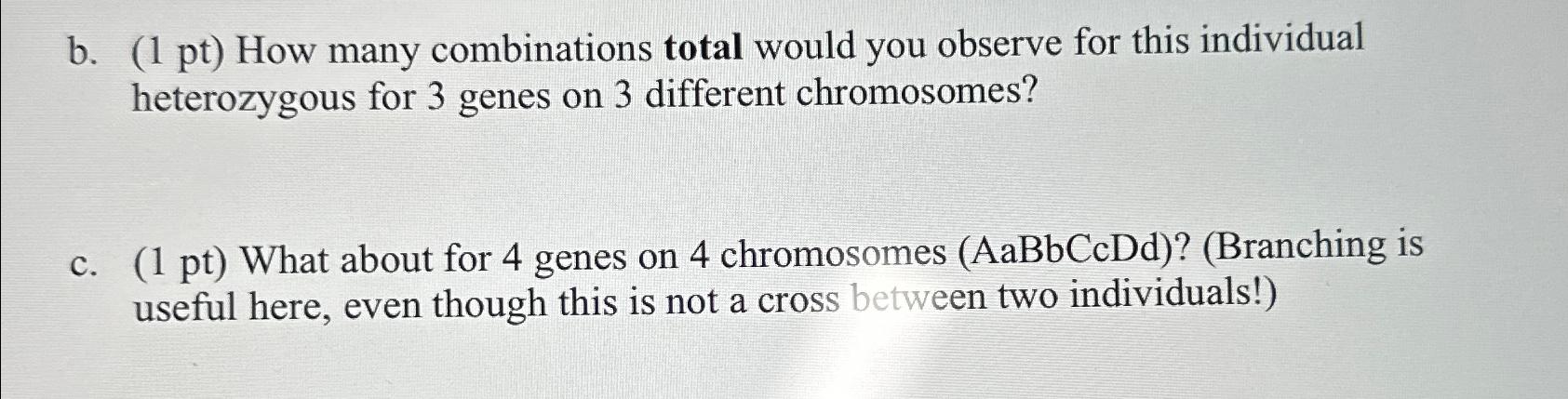 Solved b. (1 ﻿pt) ﻿How many combinations total would you | Chegg.com