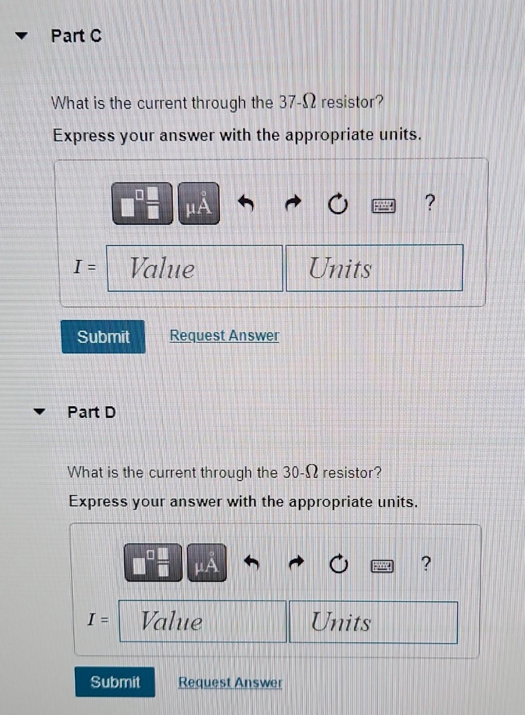Solved A 37−Ω and a 30−Ω resistors are connected in | Chegg.com