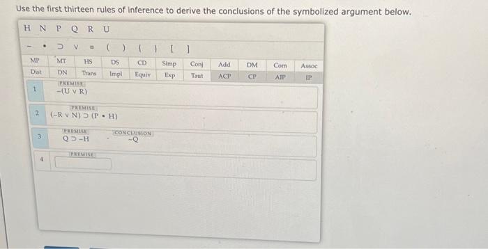 Use the first thirteen rules of inference to derive | Chegg.com
