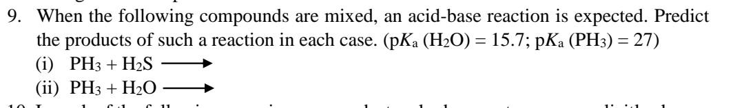 Solved 9. When the following compounds are mixed, an | Chegg.com