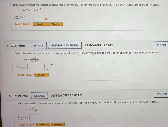 Solved Determine whether the sequence converges or diverges. | Chegg.com