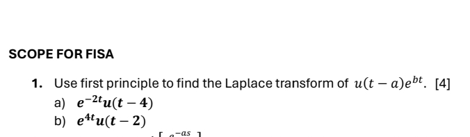 Solved 1) ﻿SCOPE FOR FISAUse first principle to find the | Chegg.com