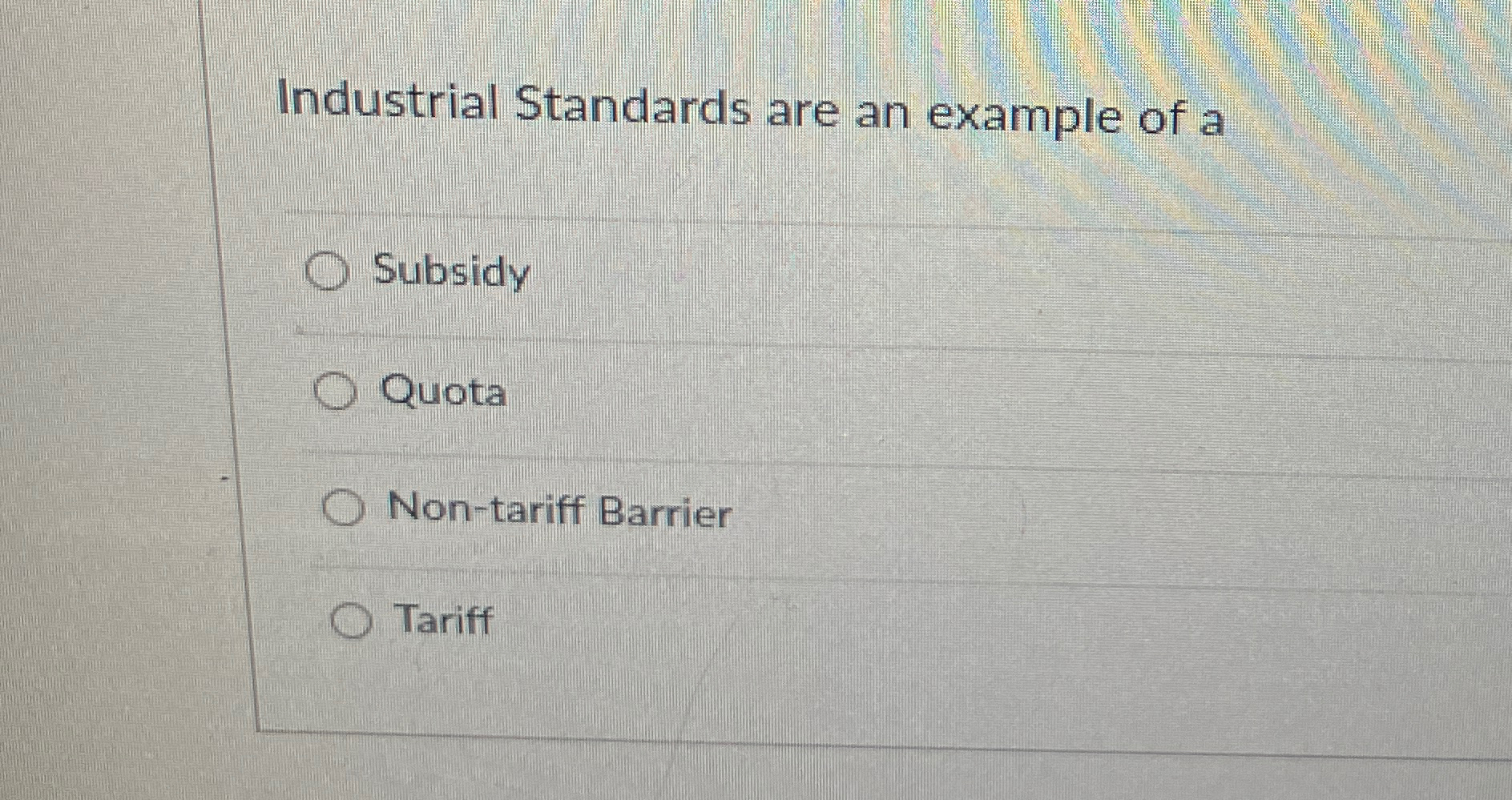 Solved Industrial Standards are an example of | Chegg.com