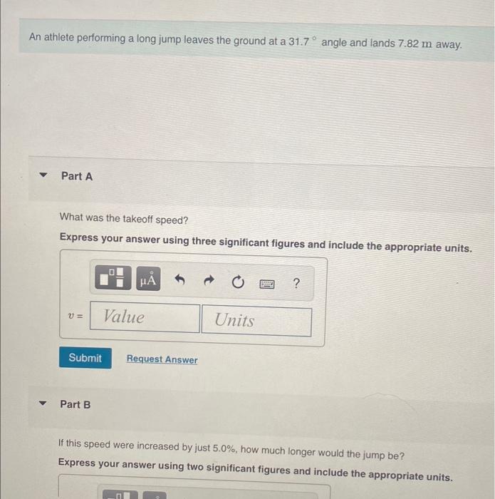 Solved An athlete performing a long jump leaves the ground | Chegg.com