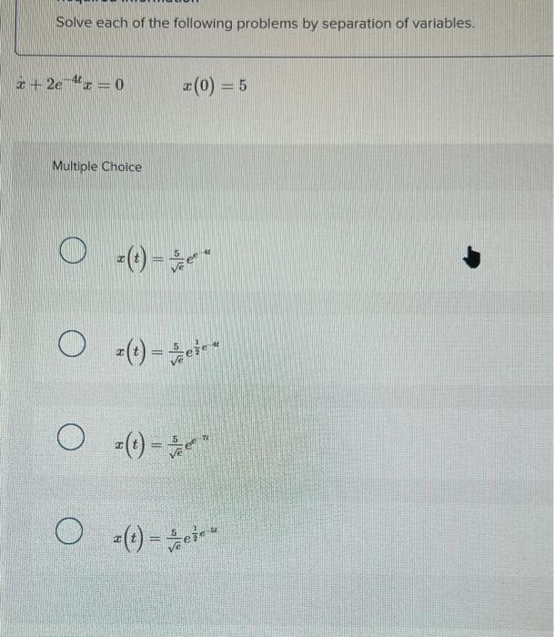 Solved Solve each of the following problems by separation of | Chegg.com