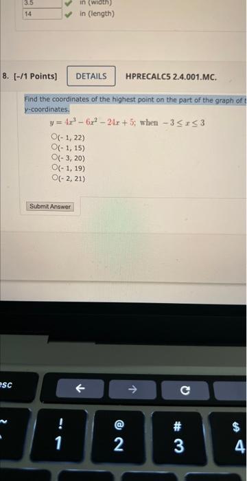 Solved 1 Points Hprecalc5 24001mc Find The 