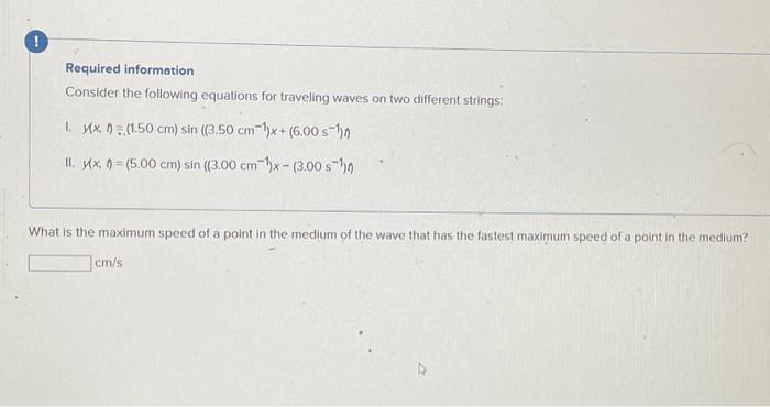 Solved ! Required information Consider the following | Chegg.com