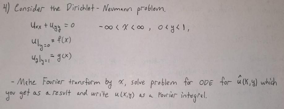 Solved 4) Consider the Dirichlet - Neumann problem. Uxx + | Chegg.com