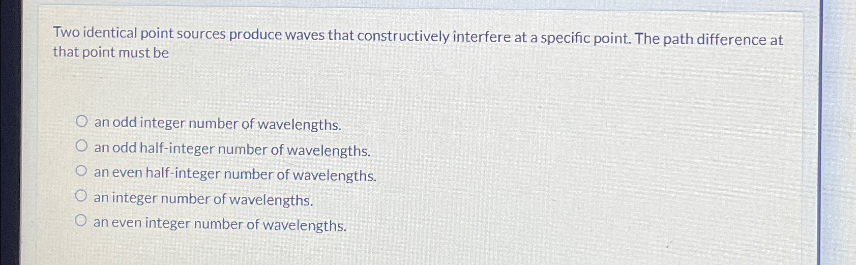 Solved Two identical point sources produce waves that | Chegg.com