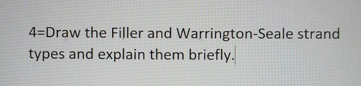 Solved 4=Draw the Filler and Warrington-Seale strand types | Chegg.com