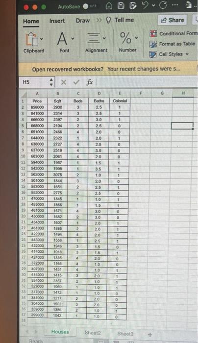 Solved A Realtor, is analyzing the relationship between the | Chegg.com