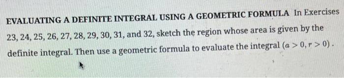 Solved EVALUATING A DEFINITE INTEGRAL USING A GEOMETRIC | Chegg.com