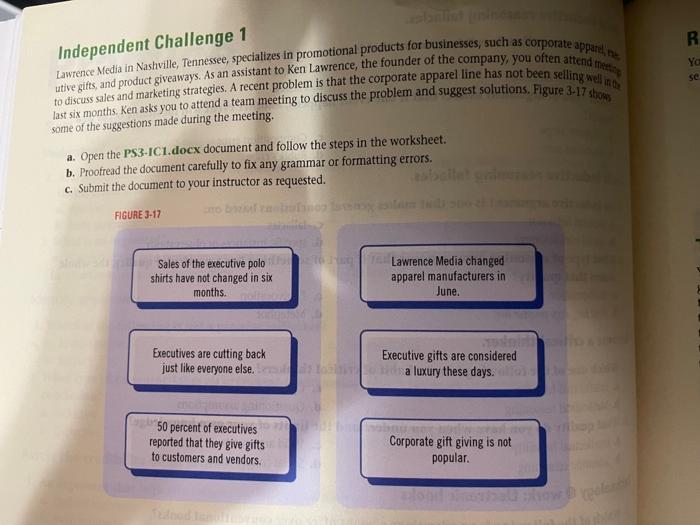 Solved Some of the suggestions in Figure 3-17 are based on | Chegg.com