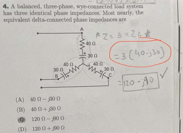 Solved three phase power!! question:1) im a three phase | Chegg.com