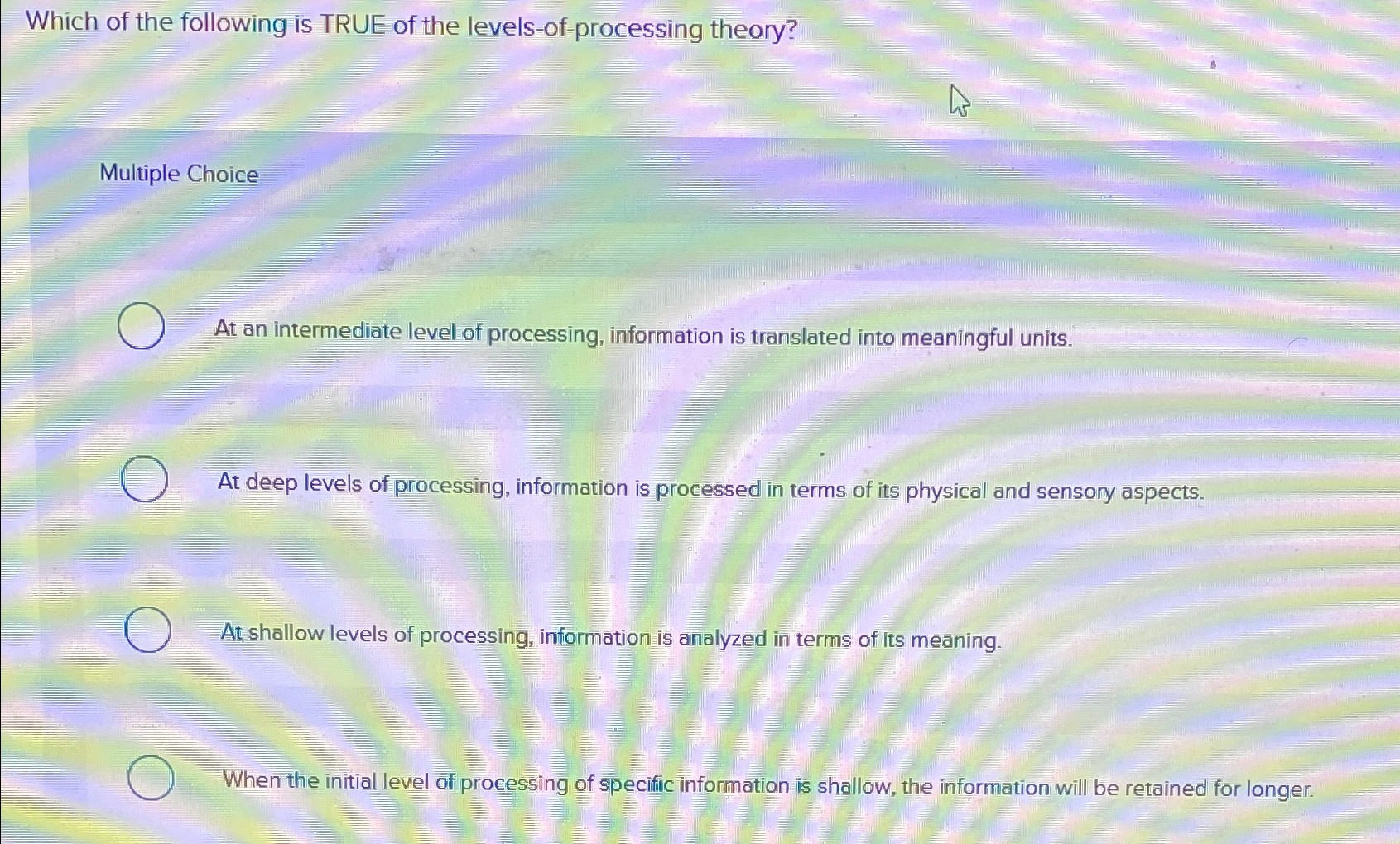 Solved Which of the following is TRUE of the | Chegg.com