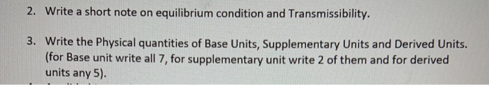 Solved 2. Write a short note on equilibrium condition and | Chegg.com