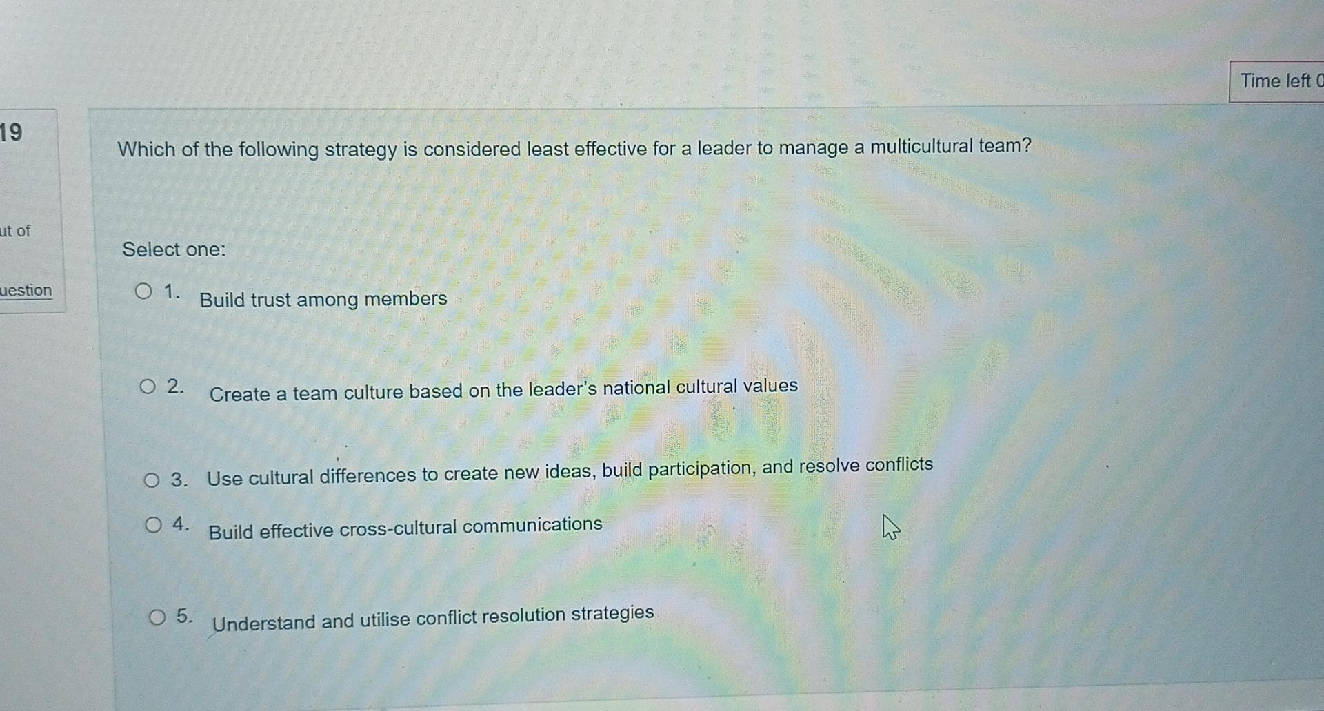 Solved Time left C19Which of the following strategy is | Chegg.com