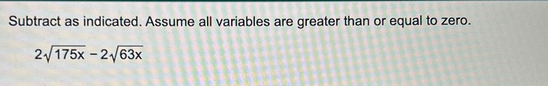 Solved Subtract as indicated. Assume all variables are | Chegg.com