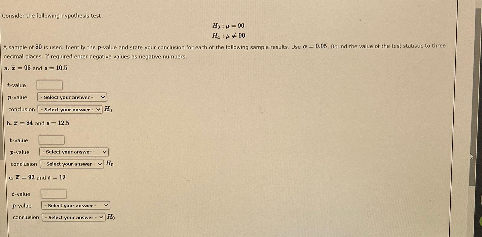 Solved Consider the following hypothesis | Chegg.com