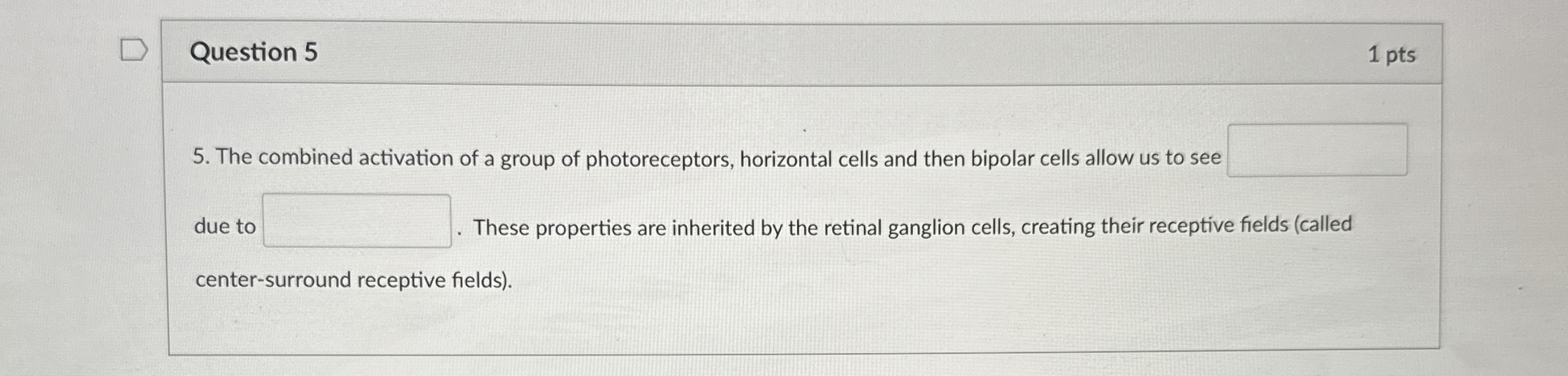 Solved Question 5The combined activation of a group of | Chegg.com