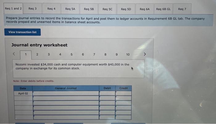 Solved Journal entry worksheet 45 Prepaid insurance of $100 | Chegg.com