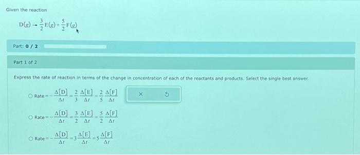 Solved Given The Reaction 3 Dg → Eg 2 5 F G
