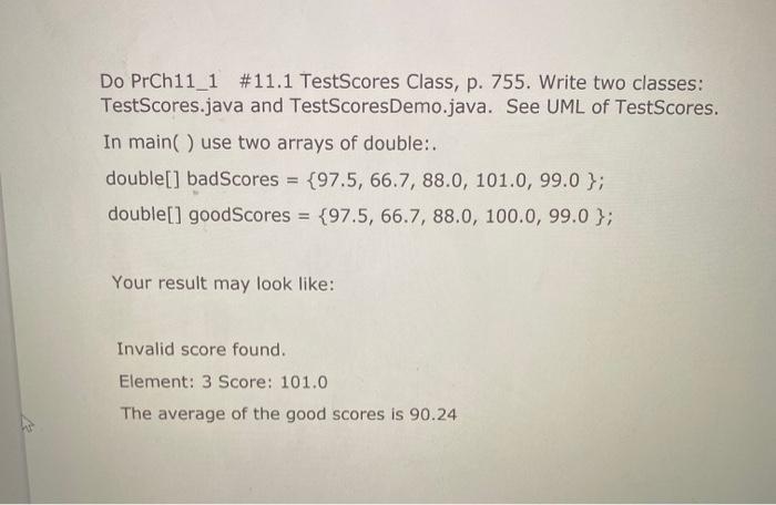 Solved Write A Class Named Testscores The Class Constructor