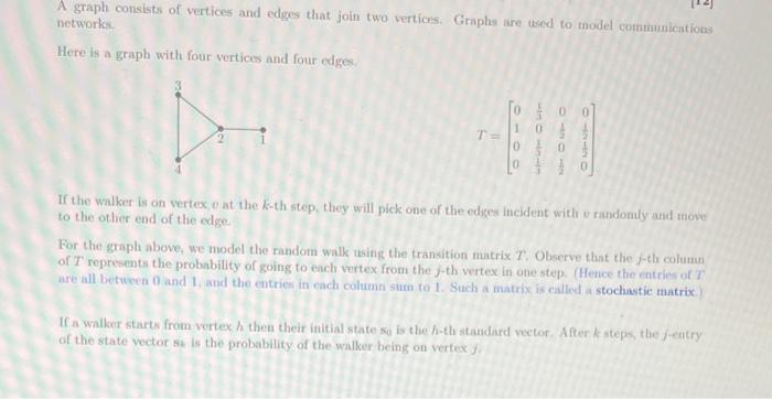 A graph consists of vertices and edges that join two | Chegg.com