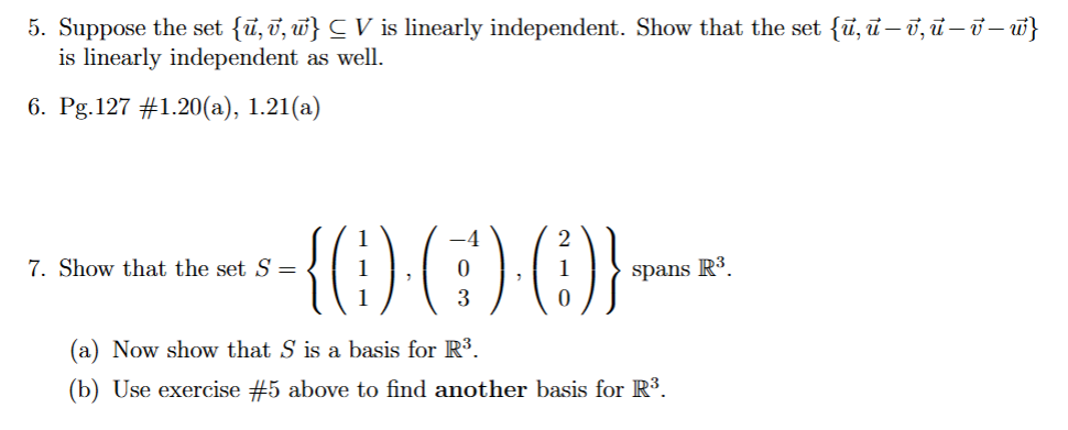 Solved 5. ﻿Suppose the set {vec(u),vec(v),vec(w)}subeV is | Chegg.com