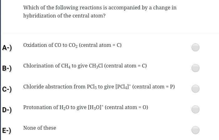Solved Which of the following reactions is accompanied by a | Chegg.com