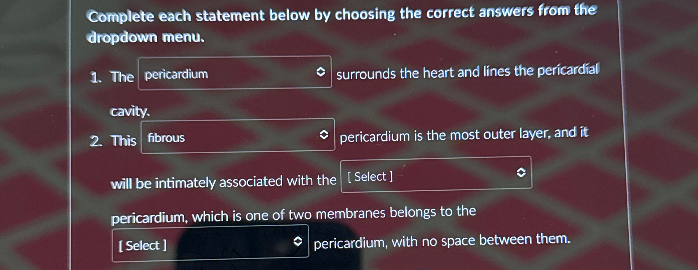 Solved Complete each statement below by choosing the correct | Chegg.com
