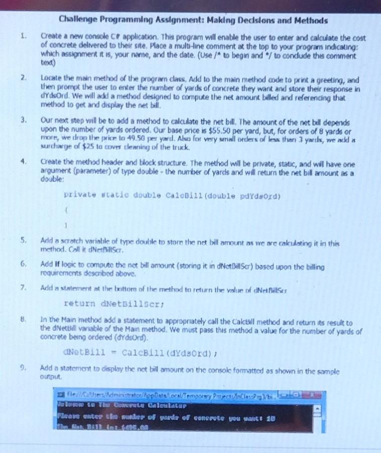 Solved Challenge Programming Asslgnment: Makdng Dedslons and | Chegg.com