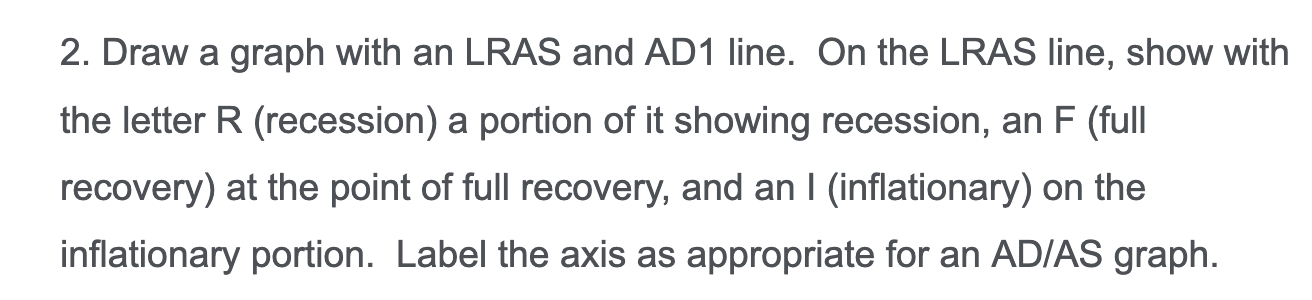Solved Draw a graph with an LRAS and AD1 ﻿line. On the LRAS | Chegg.com