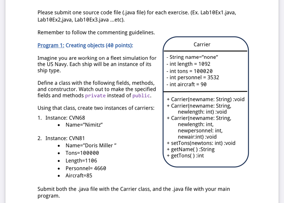 Solved Please submit one source code file (.java file) ﻿for | Chegg.com