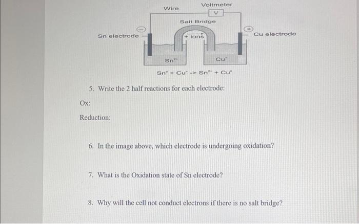 Solved Ox: Reduction: 6. In the image above, which electrode | Chegg.com