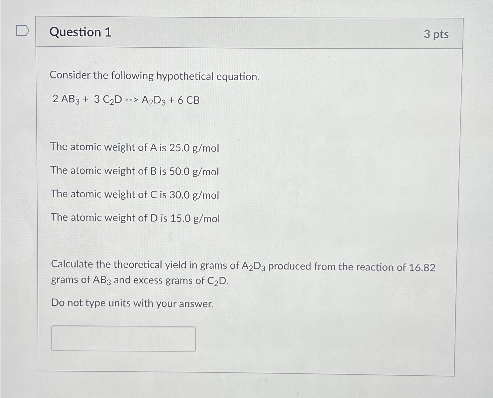 Solved Question 13ptsConsider the following hypothetical | Chegg.com