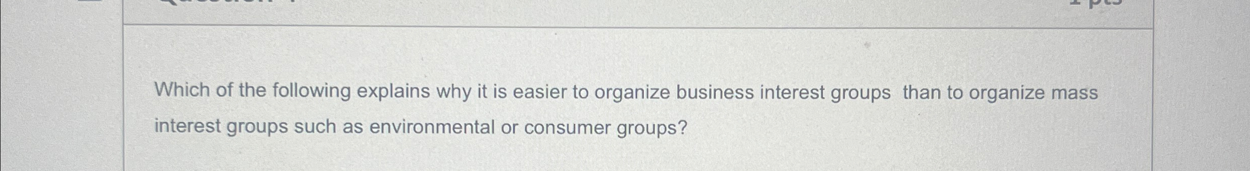 Solved Which of the following explains why it is easier to | Chegg.com