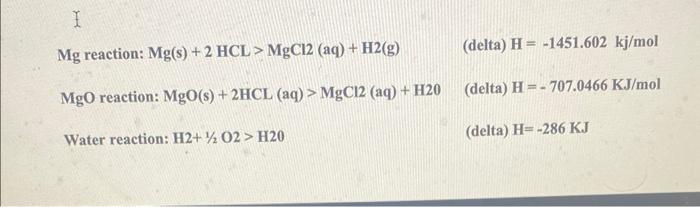 Solved how do i calculate the heat formation of one mole of | Chegg.com