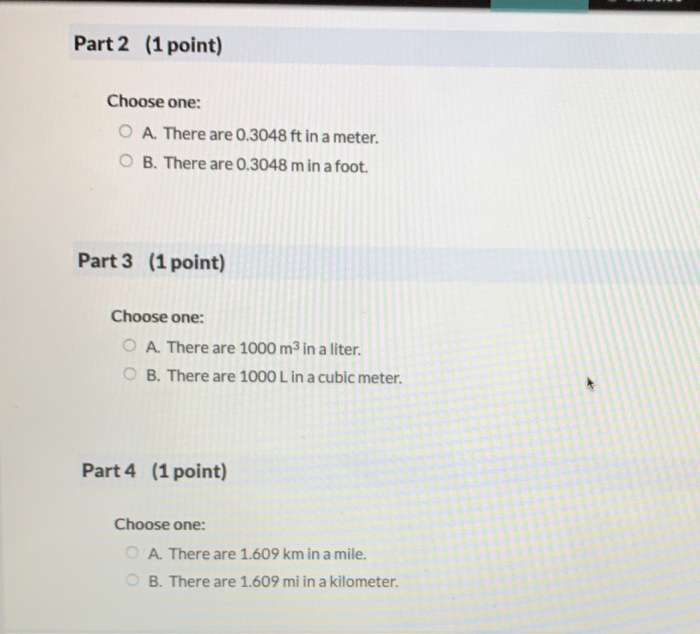 Solved 50 Question (4 points) Understanding what units are | Chegg.com