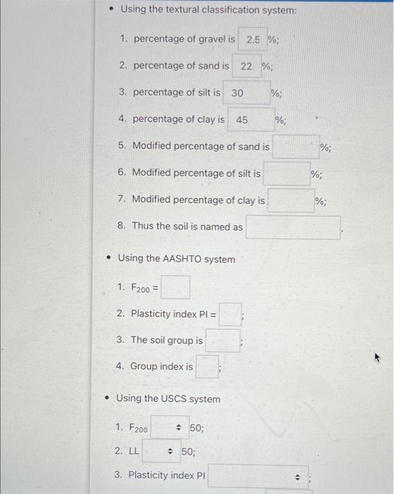 Solved - Using the textural classification system: 1. | Chegg.com
