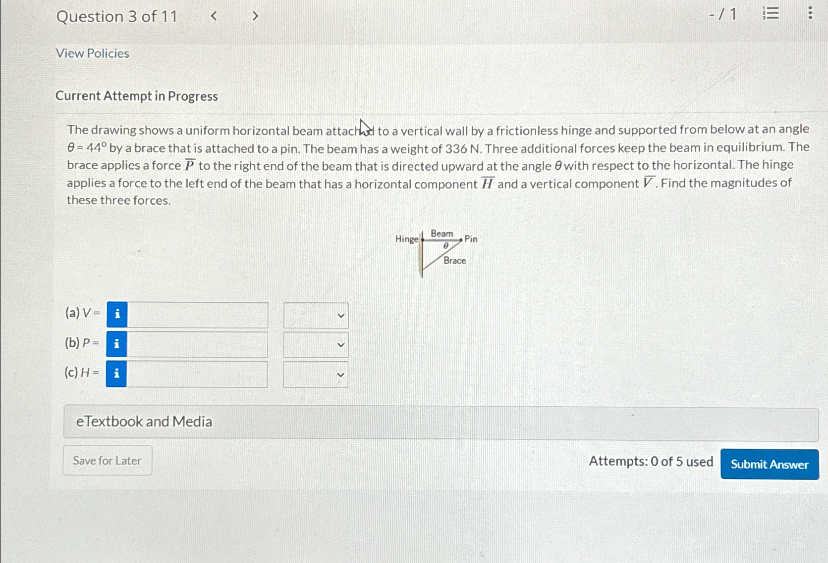 Solved Question 3 ﻿of 11View PoliciesCurrent Attempt in | Chegg.com