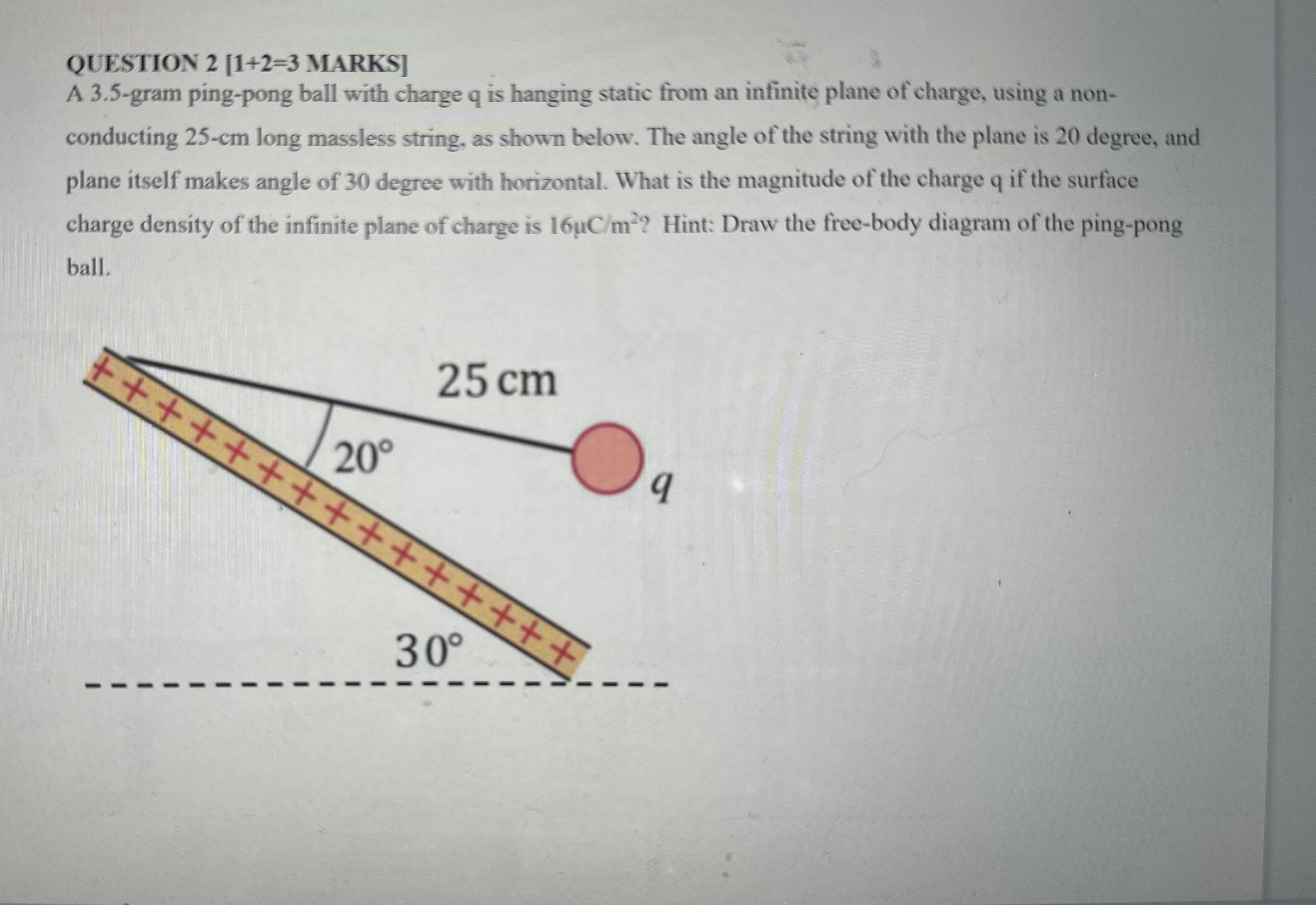 Solved QUESTION MARKS]A 3.5 -gram ping-pong ball with | Chegg.com