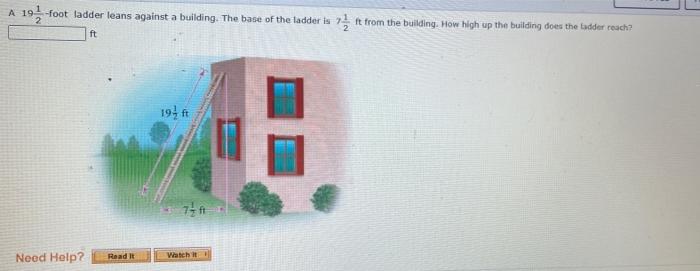 Solved A 192-foot ladder leans against a building. The base | Chegg.com