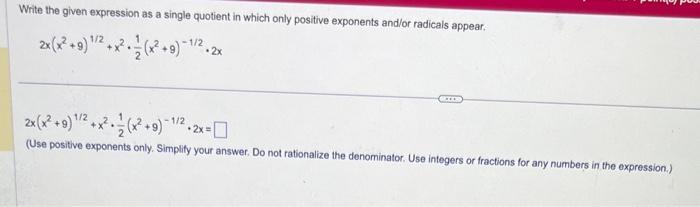 Solved Write the given expression as a single quotient in | Chegg.com