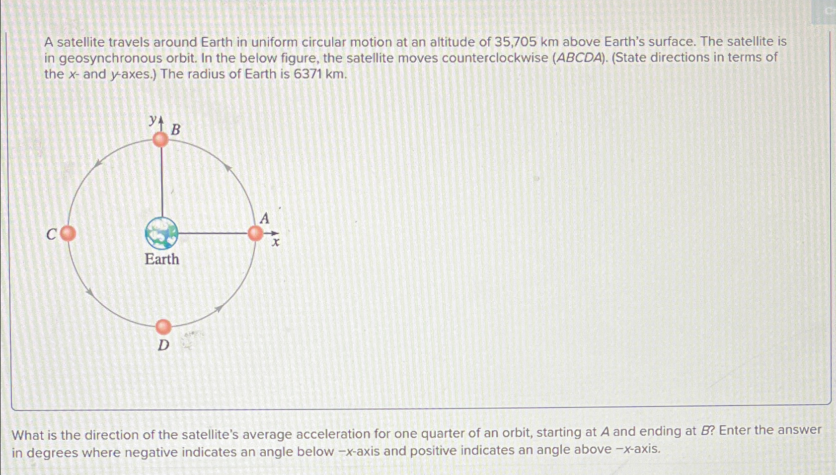 Solved A satellite travels around Earth in uniform circular | Chegg.com
