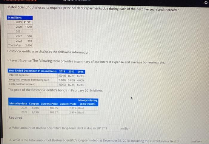 Interpreting Debt Footnotes on interest Rates and | Chegg.com