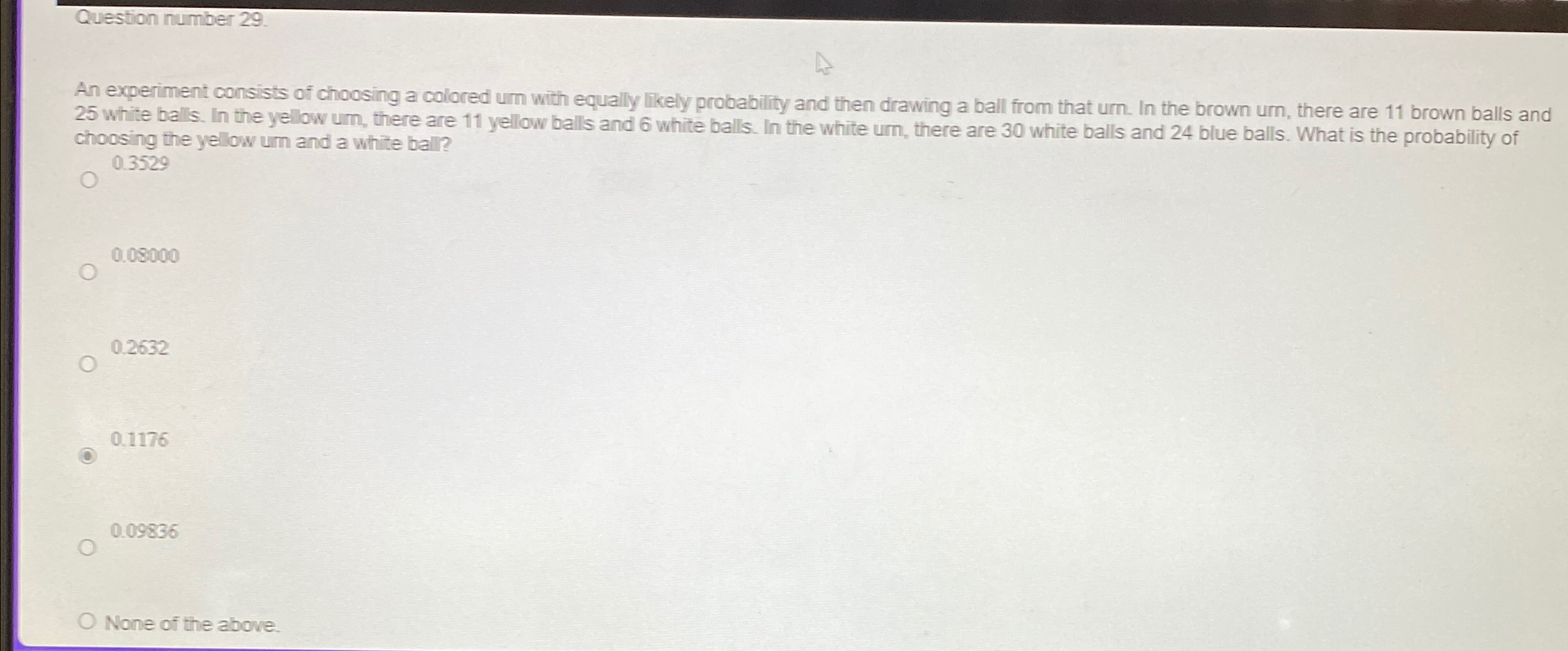 Solved Question number 29An experiment consists of choosing | Chegg.com
